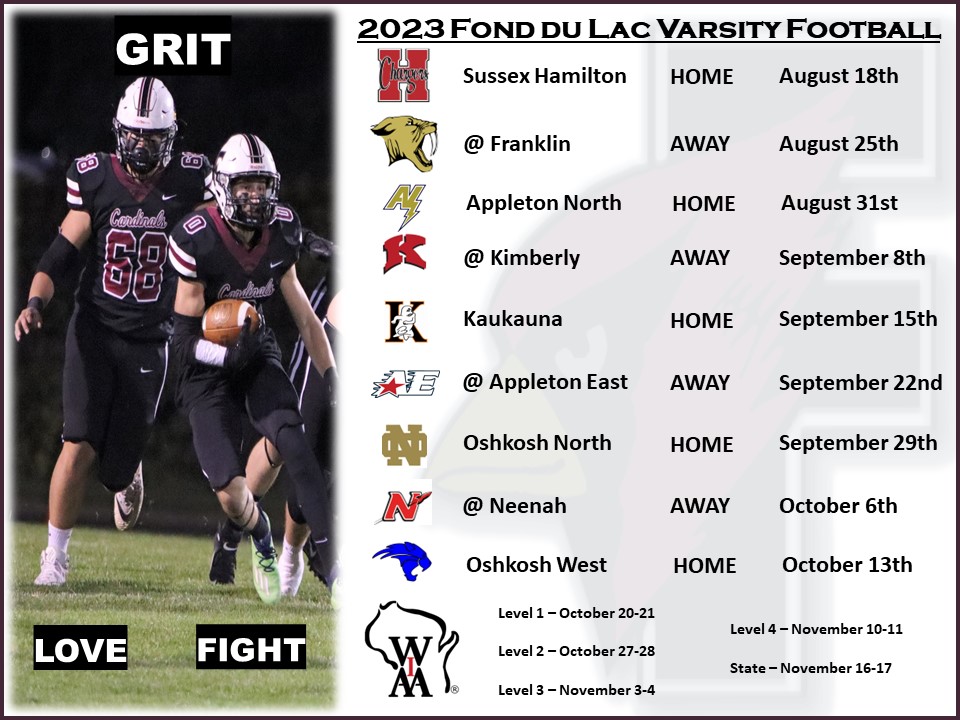 Fondy Football Releases 2023 Schedule - KFIZ News-Talk 1450 AM